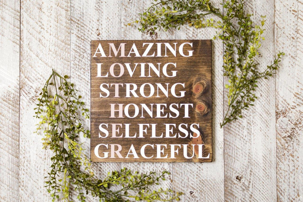 Wood Sign | Powerful Mother Acrostic – Goggins Creations